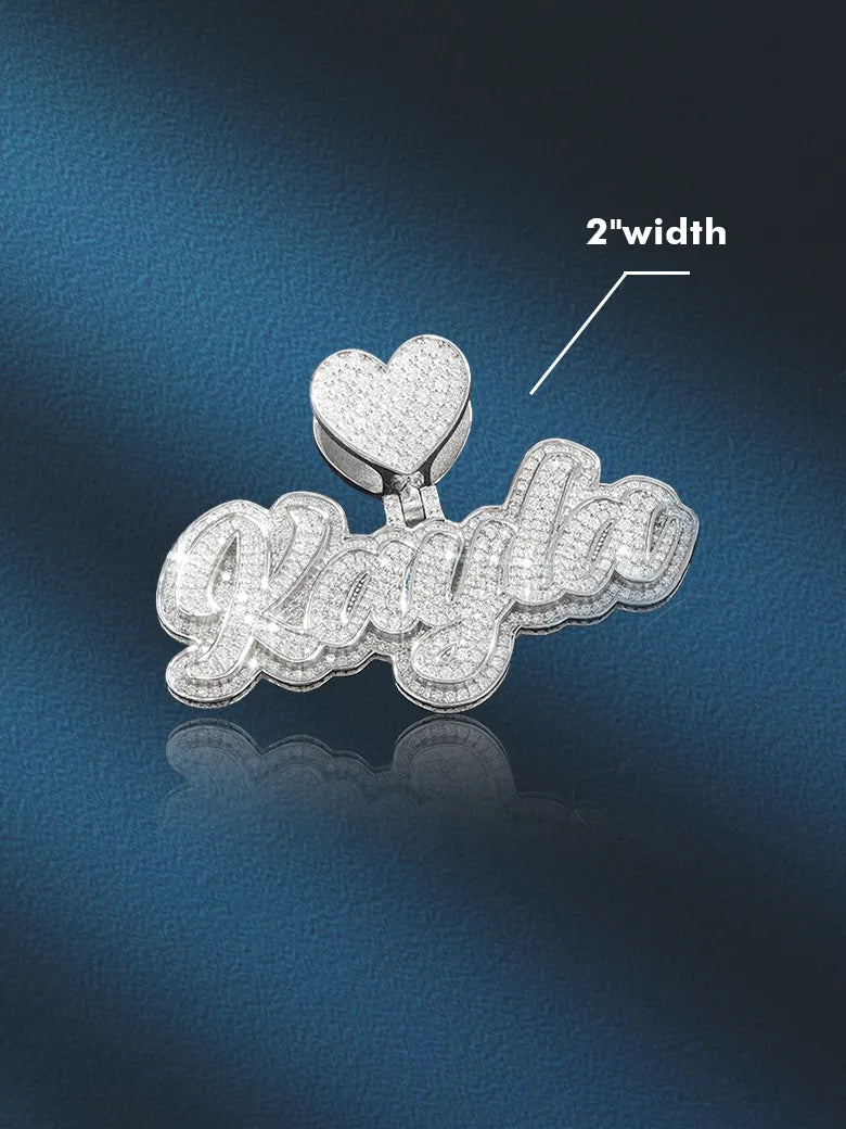 S925 Silver Custom Two-layer Cursive Script Name Pendant – ICEGIANT