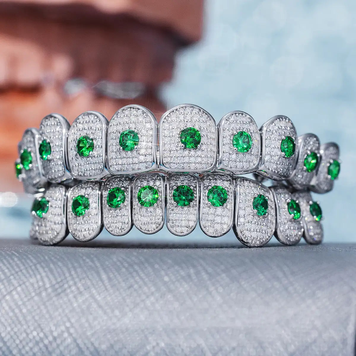 Custom Green Gemstone Grillz – ICEGIANT