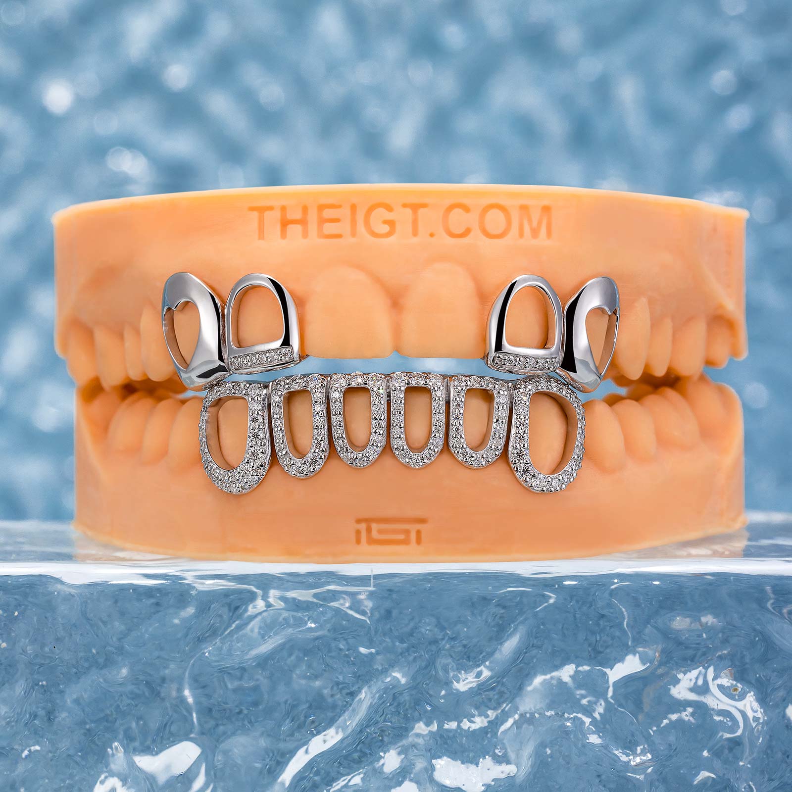Top 4 Heart Grillz with Bottom 6 Iced Grillz - Custom Set | ICEGIANT