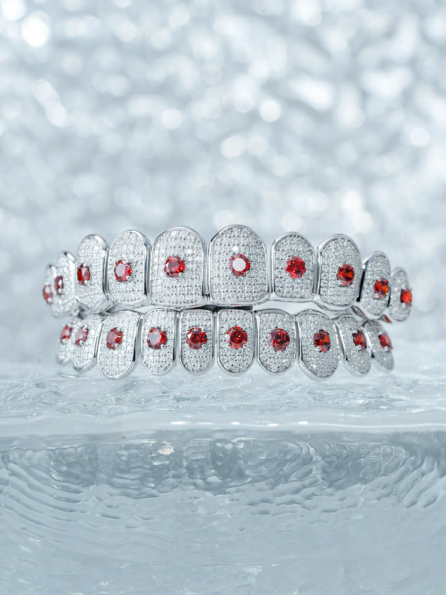 CUSTOM RED GEMSTONE GRILLZ – ICEGIANT