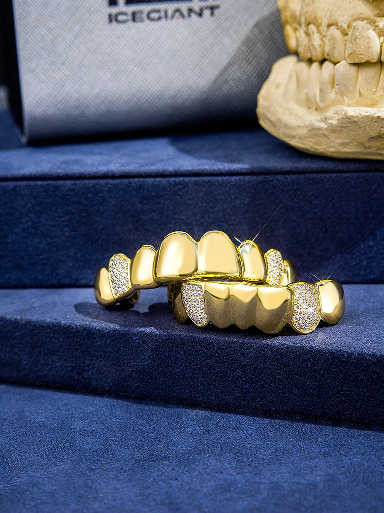 CUSTOM POLISHED GOLD & DIAMOND GRILLZ – ICEGIANT