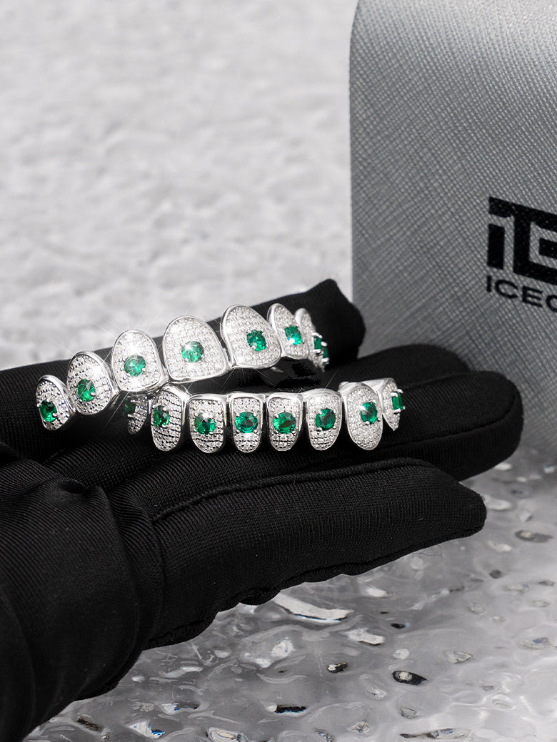 CUSTOM GREEN GEMSTONE GRILLZ – ICEGIANT