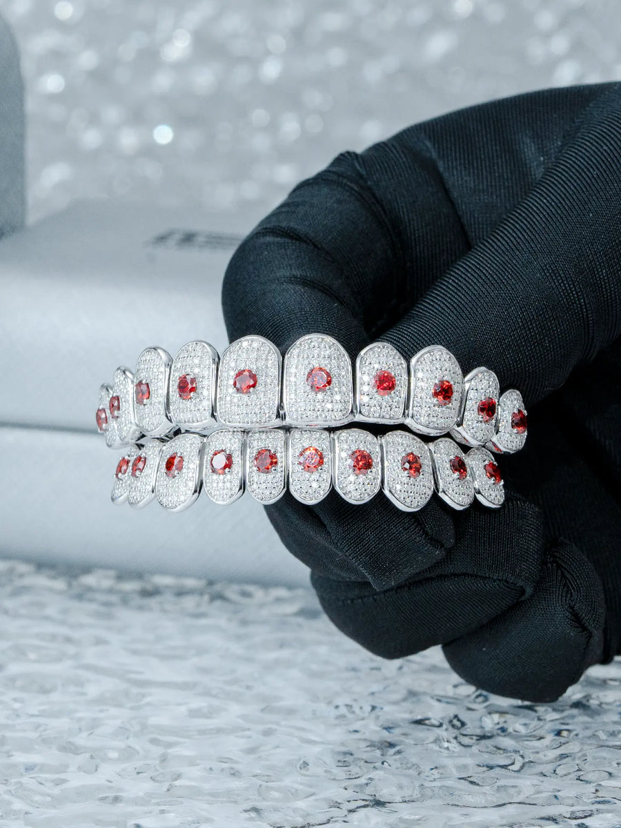 CUSTOM RED GEMSTONE GRILLZ – ICEGIANT