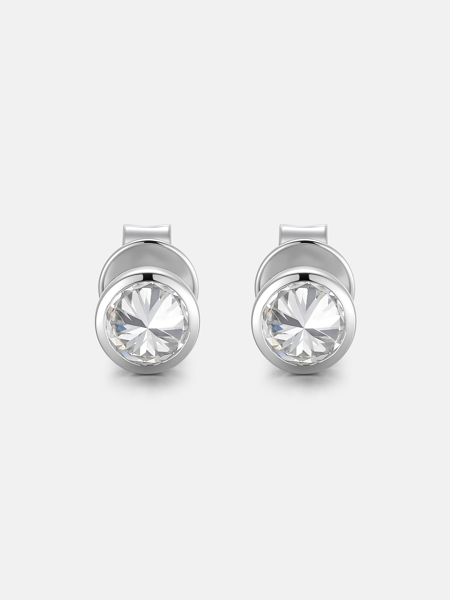 5mm Reverse-Set Moissanite Bezel Studs (1.0 TCW) | ICEGIANT