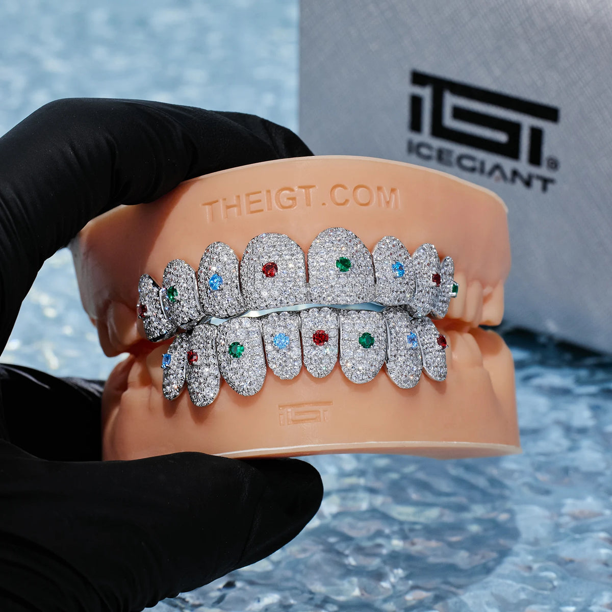 PAVE SETTING RIMLESS GEMSTONE GRILLZ – ICEGIANT