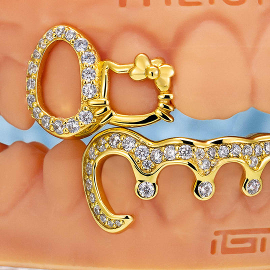 Custom Open Face Grillz - Gold Window Teeth Sets | ICEGIANT