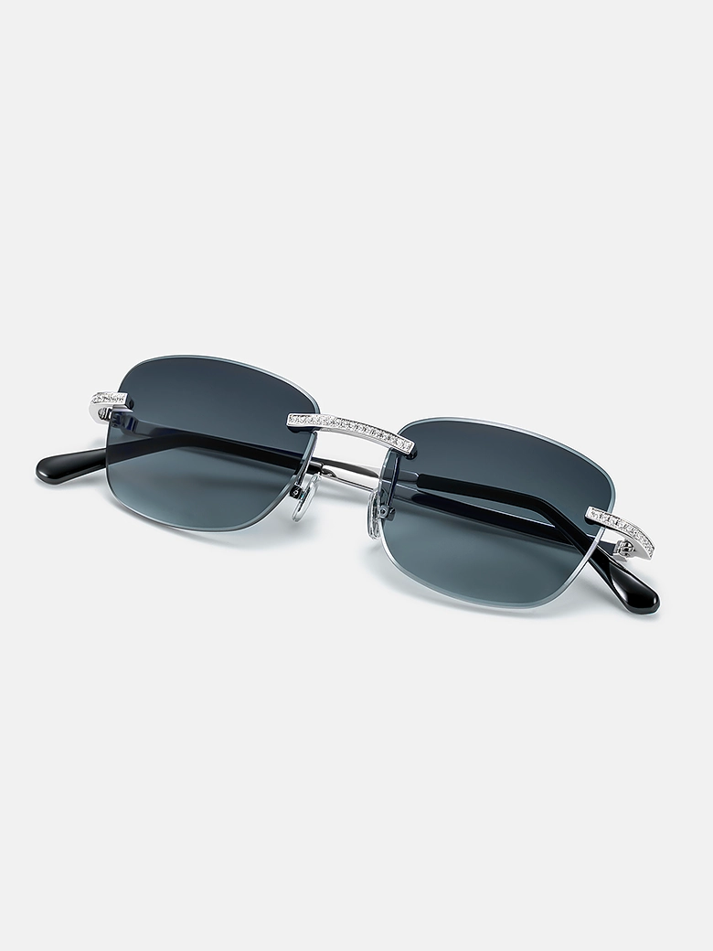 Moissanite Rounded Rectangle Sunglasses – ICEGIANT