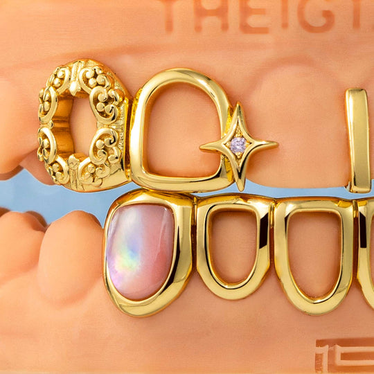 Custom Open Face Grillz - Gold Window Teeth Sets | ICEGIANT