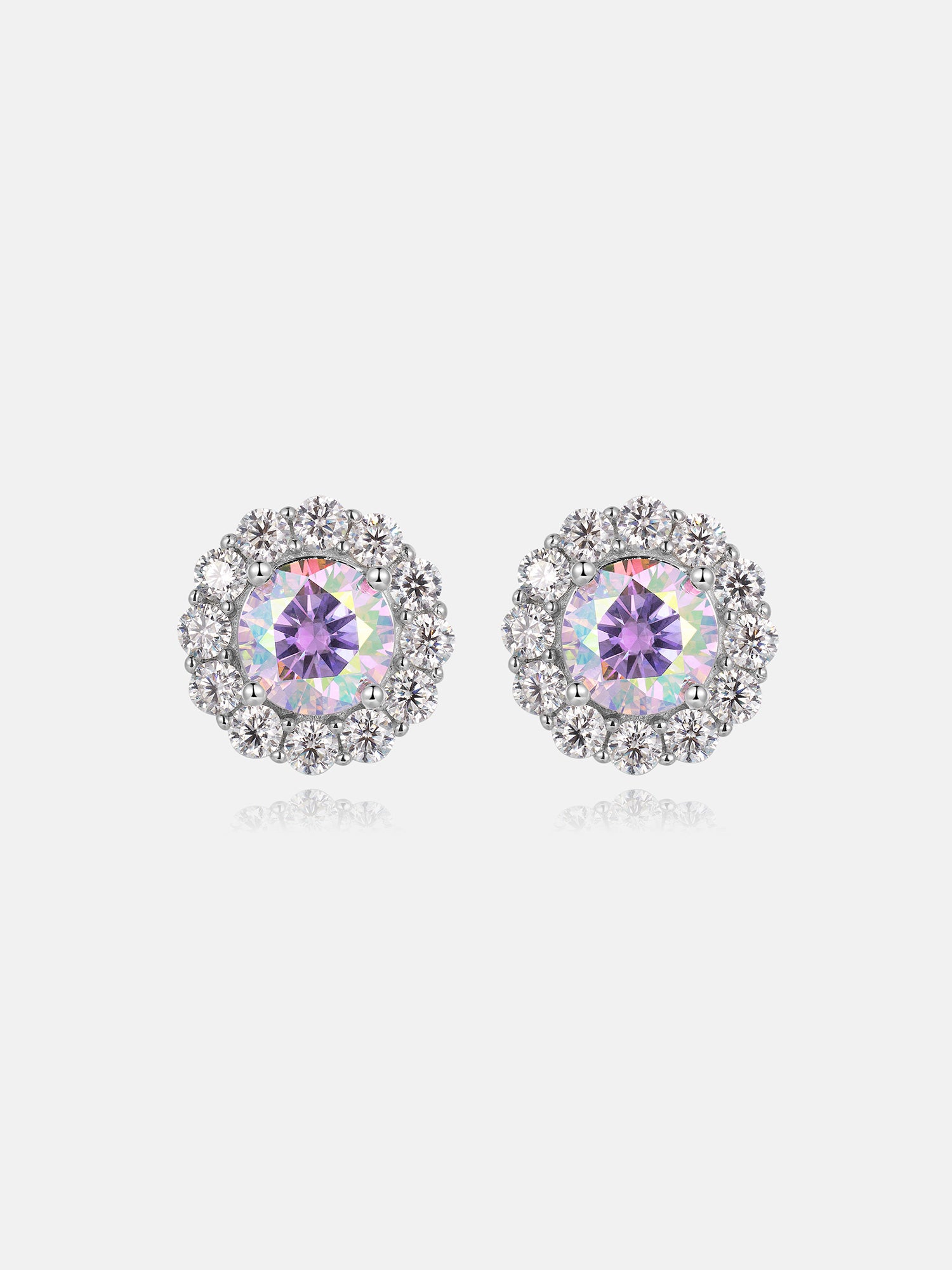 Rainbow Flower Cluster Earrings | Moissanite Studs | iCEGIANT – ICEGIANT