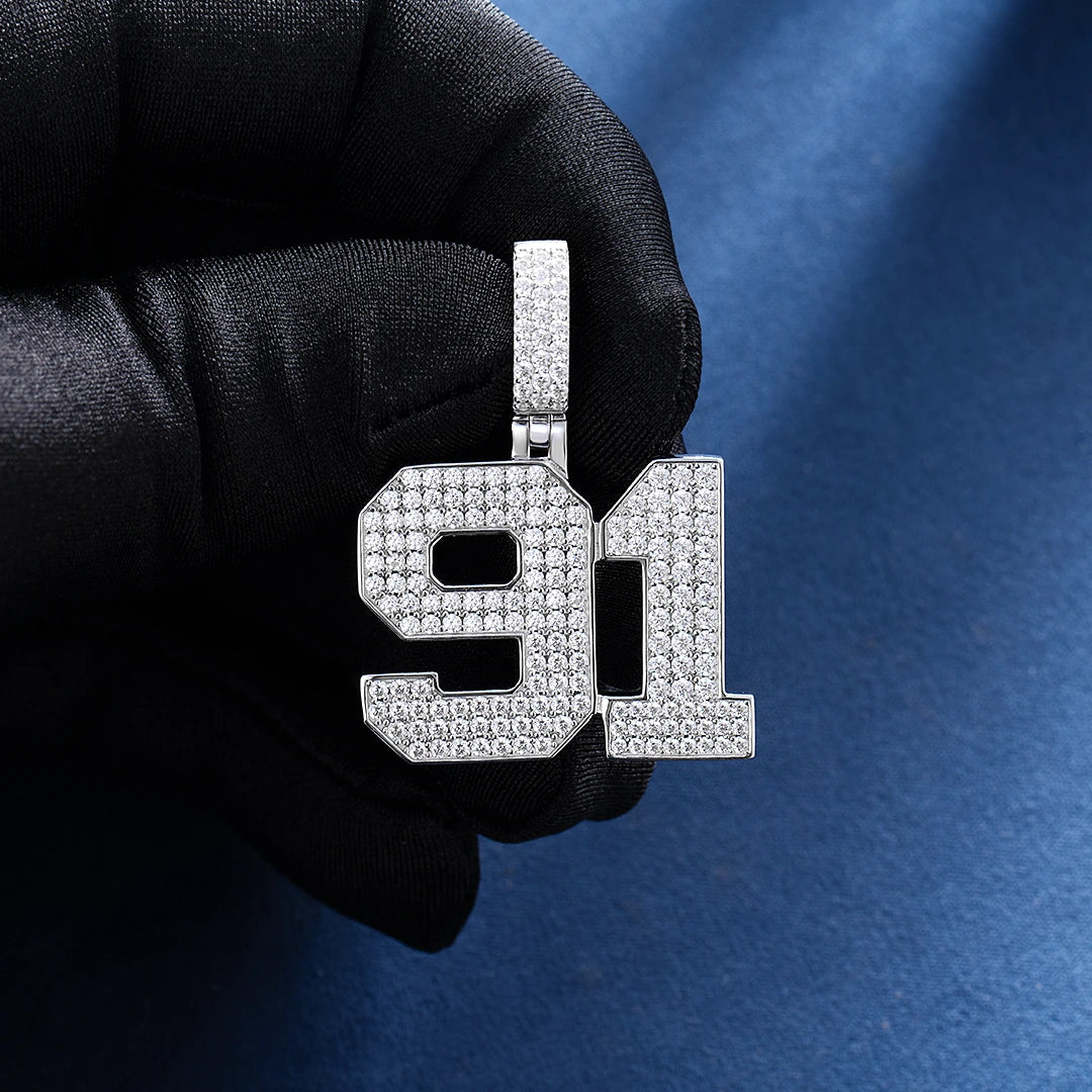 925 Sterling Silver Iced Number Pendant – ICEGIANT