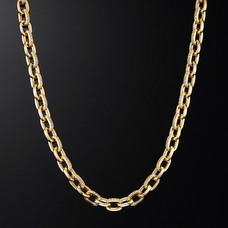 10mm H-Link Chain in Yellow Gold – ICEGIANT